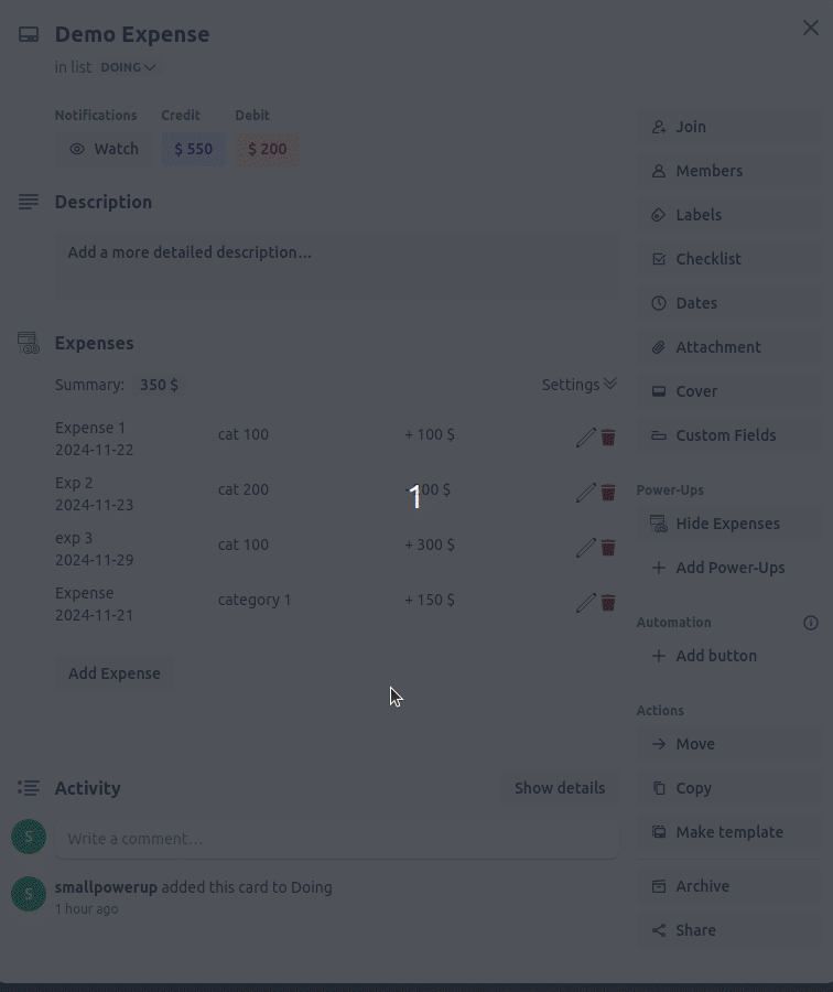 Expensefy (Expense and Budget Management - Free) Power-Up | Trello