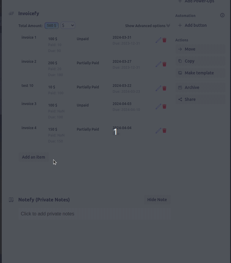 Invoicefy (Manage invoices on cards) Power-Up | Trello