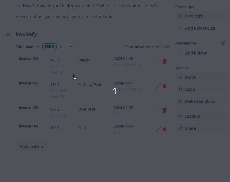 Invoicefy (Manage invoices on cards) Power-Up | Trello
